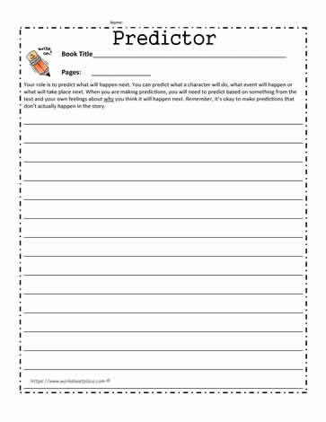 Literature Circles Predictor Worksheets